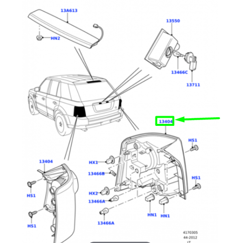 Land Rover Range Rover Sport L320 Rücklicht hinten links LR162967 NEU ...