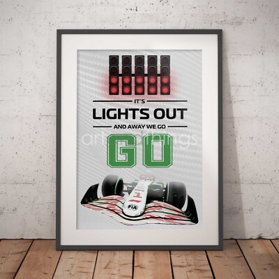 It's Lights Out and Away We Go Poster | Crofty | F1 | Wall Art | Poster ...