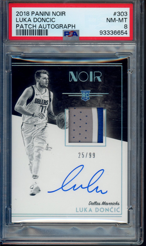 2018 PANINI NOIR #303 LUKA DONCIC ROOKIE PATCH AUTO /99 PSA 8 | eBay
