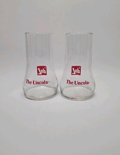 Set of 2 Vintage 7 UP THE UNCOLA Upside Down Clear Soda Tumbler Glass ...