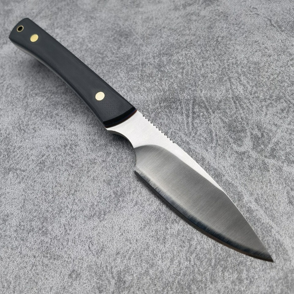 Small Fixed Blade Knife G10 Handle Outdoor Fishing Leather Sheath EDC ...