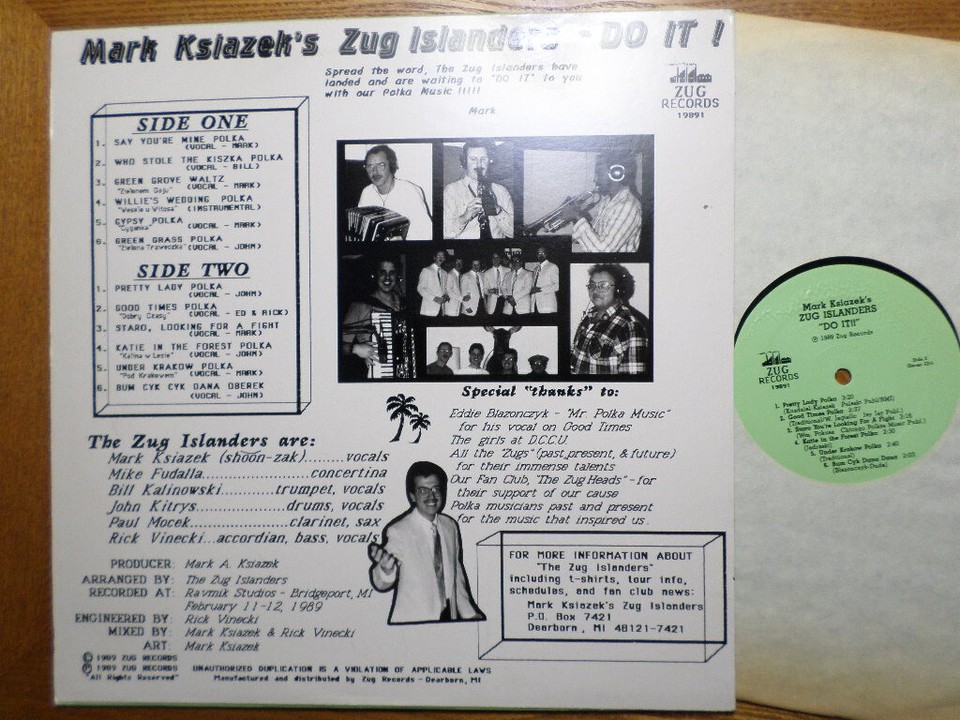 ZUG LP RECORD/MARK KSIAZEK ZUG ISLANDERS/ DO IT POLKA/ EX+ / SIGNED ...