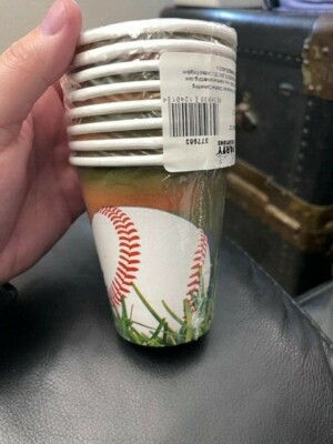 Sports Fanatic Baseball 9 oz Hot/Cold Cups 8 Pack Birthday Party ...