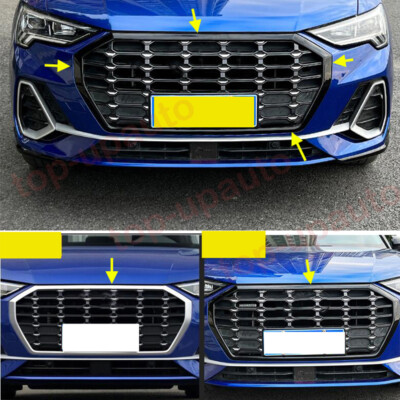 FOR Audi Q3 2019-2023 Glossy Black front bumper grill forming strip ...