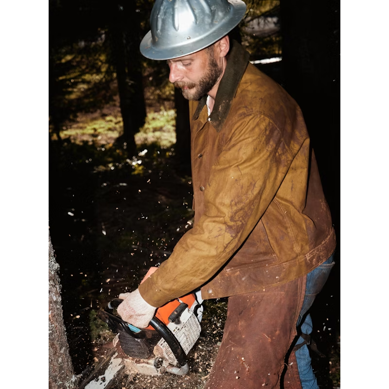 Filson Tin Cloth Work Jacket 20232885 Dark Tan Khaki Waxed Oil Finish ...