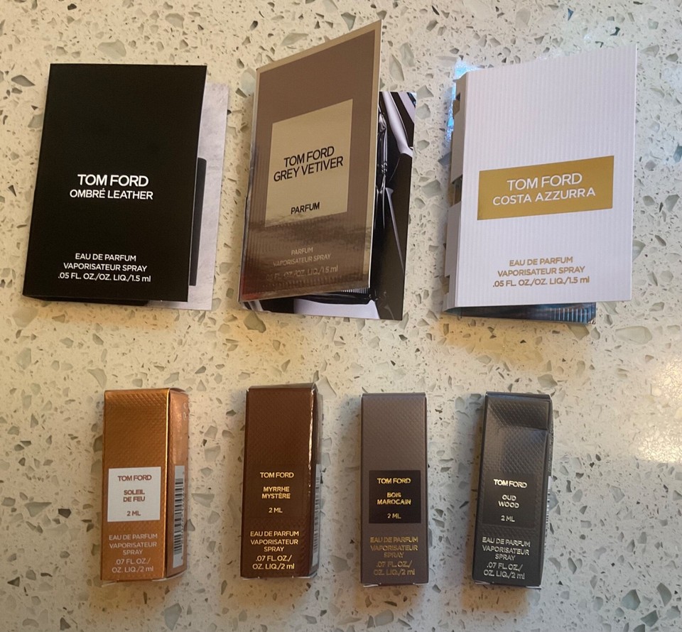 TOM FORD PERFUME SPRAY SAMPLES .05/.07 oz on Card/Box Choose your Scent ...