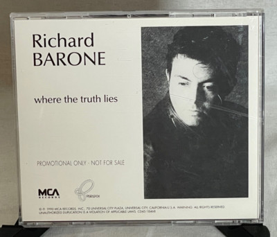 Richard Barone Where The Truth Lies Promo CD CD45-18468 MCA Paradox ...