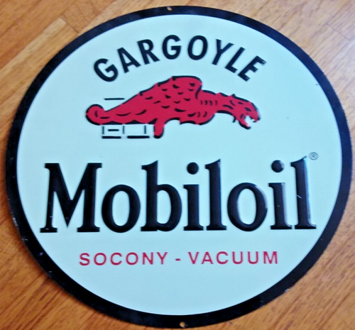 VINTAGE"GARGOYLE" MOBILEOIL MOBILE OIL GAS/GASOLINE METAL SIGN SOCONY ...