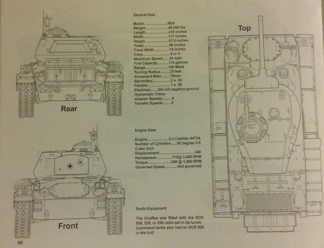 M24 CHAFFEE TANK WALK AROUND Book By David Doyle WW2 US Army Tanks ...