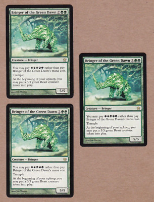 MTG - 3X Bringer of the Green Dawn X3 - Fifth Dawn - Rare VF/EX - 3 ...