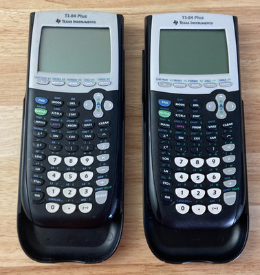 Two (2) Texas Instruments TI-84 Plus Graphing Calculators with Covers ...