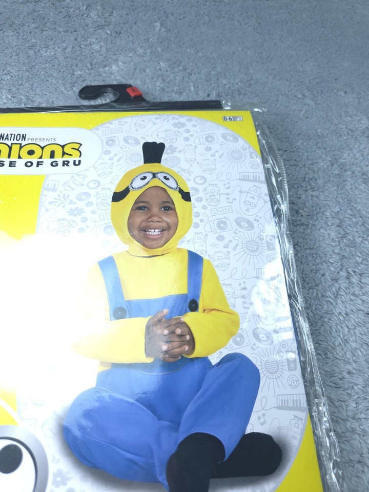 Minions Rise of Gru Infant Costume 0-6 Months Jumpsuit Detachable Hood ...