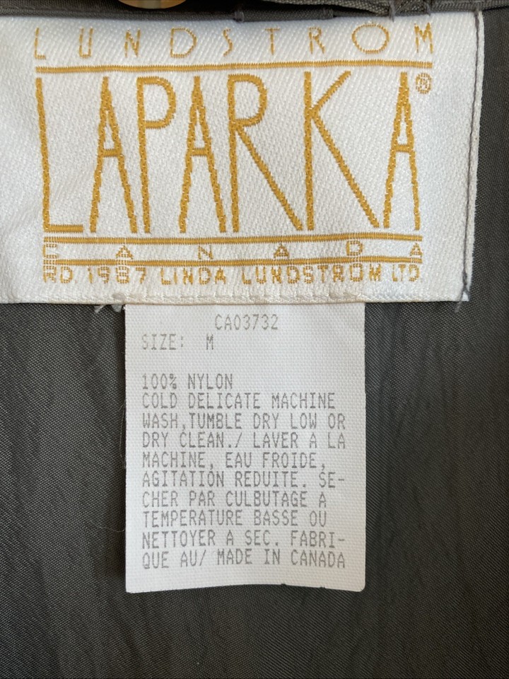 Vintage Linda LUNDSTROM Women Hooded Long LAPARKA Metallic Grey Gray ...
