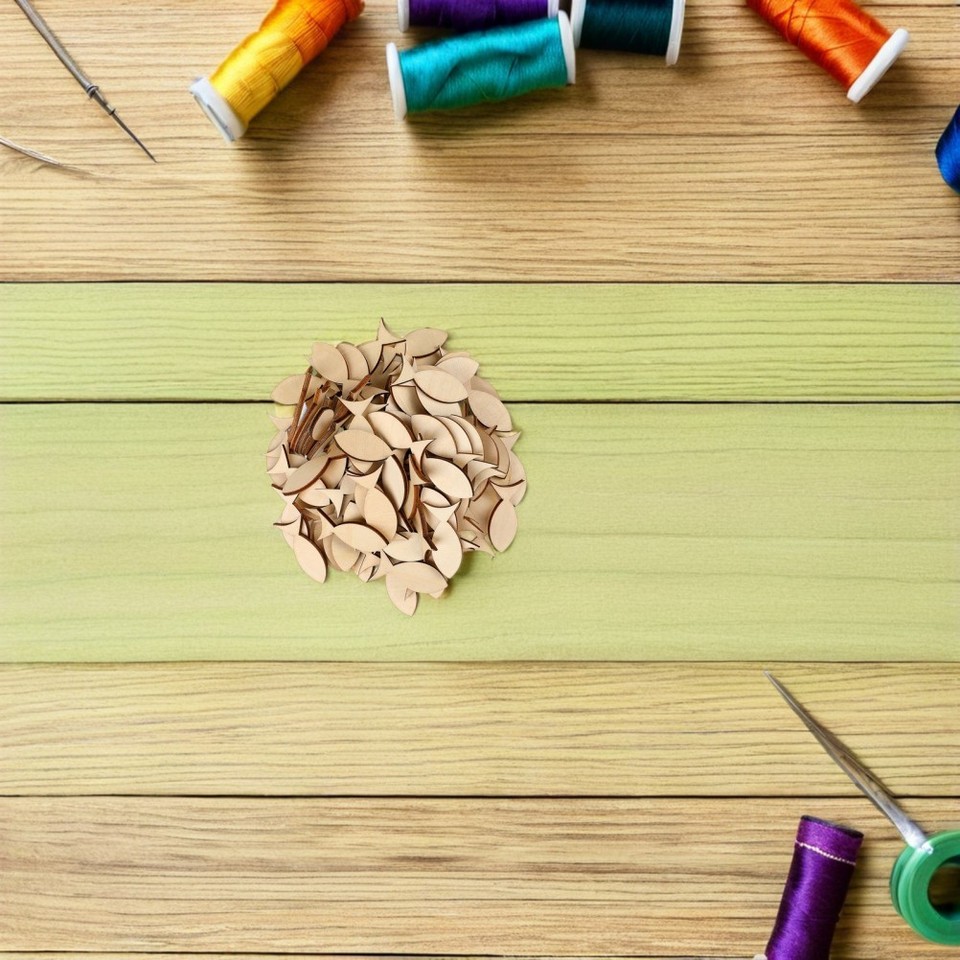 100 Pcs Animal Unfinished Wood Chips Fish Cutouts for Decoration | eBay ...