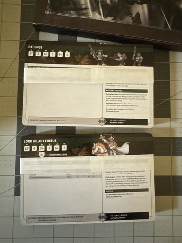 WARHAMMER 40K ASTRA MILITARUM 10th Ed DATA CARDS DEATH KORPS KRIEG ARMY ...