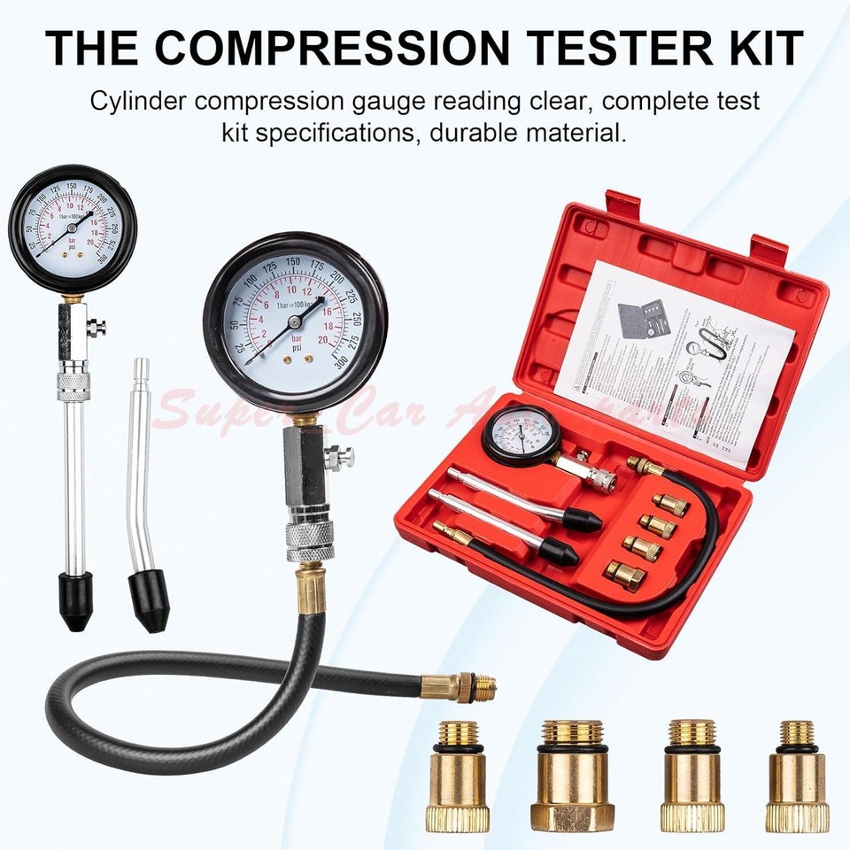 Petrol Engine Cylinder Compression Tester Kit for Automotive Motorcycle ...
