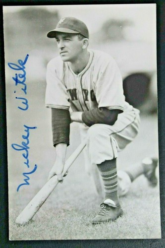 Mickey Witek (d.1990) New York Giants Yankees Signed Autographed 3x5 ...