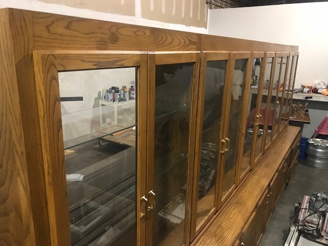 Large Custom built Oak Display Cabinet | eBay