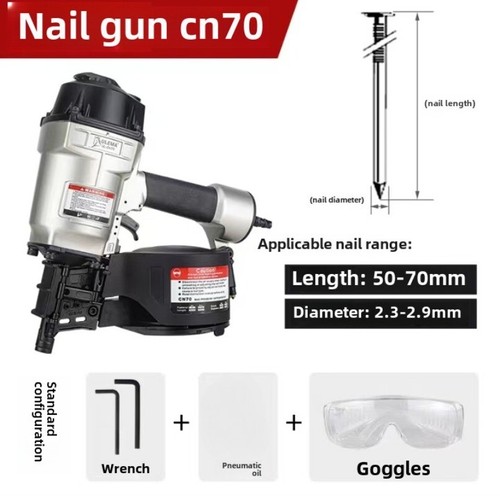 CN90 Pneumatic Industrial Coil Nailer Efficient Light Roll Nail Gun for Pallet | eBay