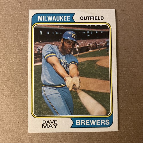 1974 Topps Baseball Dave May Milwaukee Brewers Card #12 | eBay