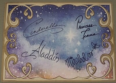 Mirabel Tiana Aladdin Cinderella Autograph Card NEW Disney World 1900 ...