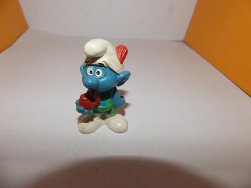 PEYO FIGURINE BULLY SCHTROUMPF ALSACIEN AVEC PIPE ROUGE SALOPETTE VERTE ...
