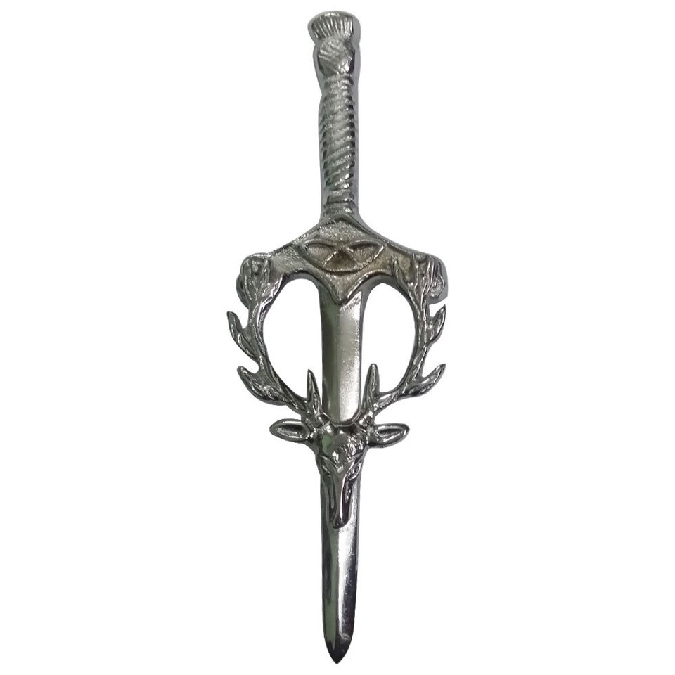 Scottish Kilt Pins Various Design Chrome Finish 4" Highland Pin ...