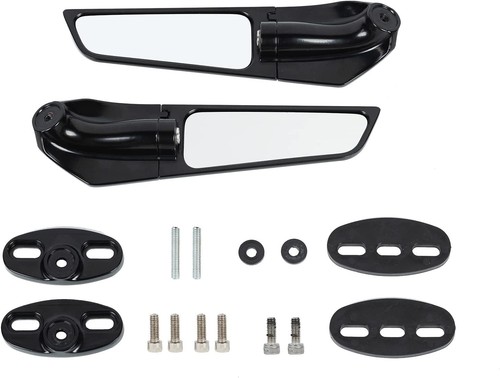 2x For BMW Honda Suzuki Yamaha Wind Swivel Wing Fin Rearview Side ...