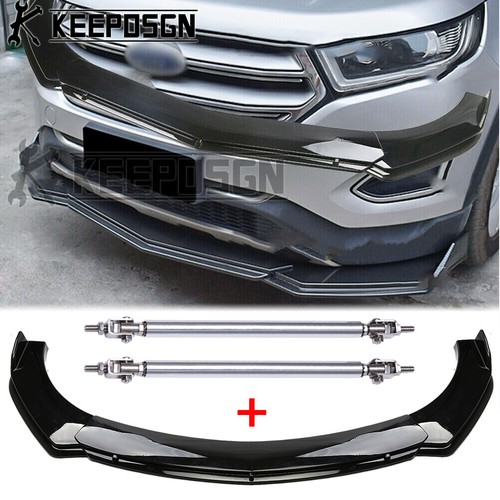 For Ford Edge SEL SE ST 2015-2021 Gloss Front Bumper Lip Splitter w ...