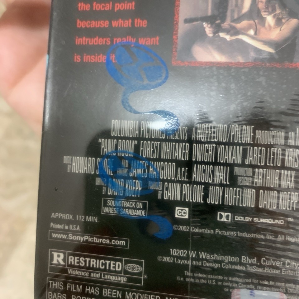 Sealed! Panic Room VHS Horror Thriller Movie 2002 Jodie Foster Jared ...