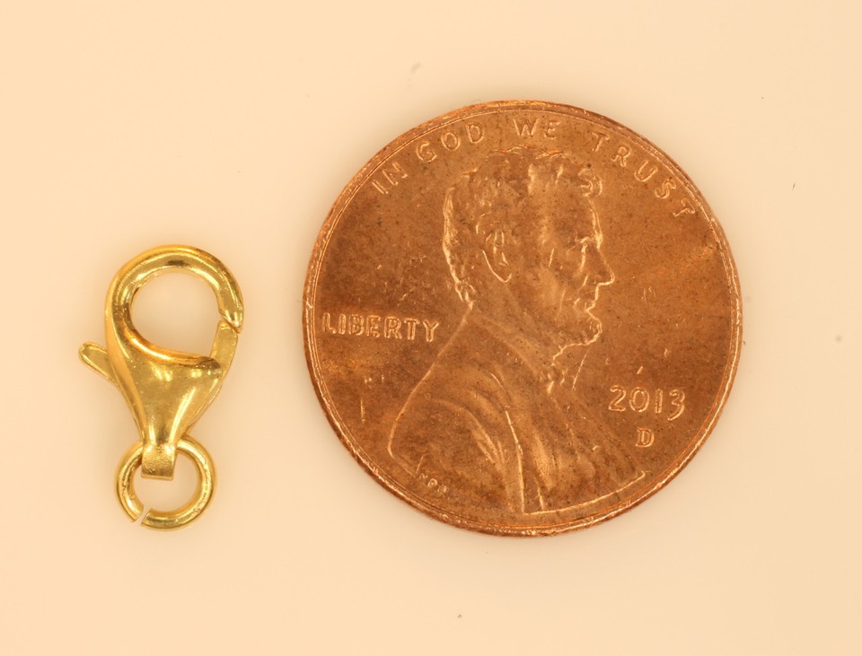 18k ( stamped 750 ) solid yellow gold lobster clasp lock 9 x 5 mm | eBay
