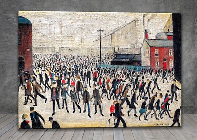 L. S. Lowry Coming from the Match CANVAS PAINTING ART PRINT POSTER 1863 ...