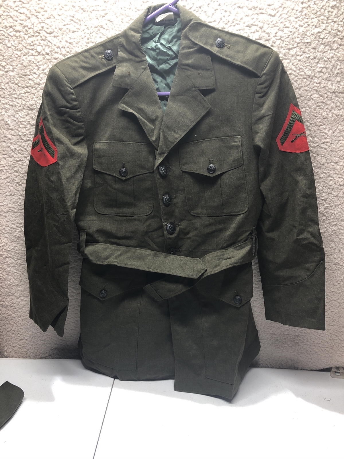 vintage 1980s tropical US ARMY uniform coat 37 S gree… - Gem