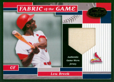 2002 Leaf Certified Fabric Of The Game Base LOU BROCK GU Jersey Rare ...
