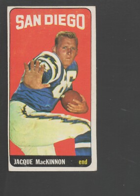 1965 Topps Football Card #167 Jacque MacKinnon-San Diego Chargers Ex ...