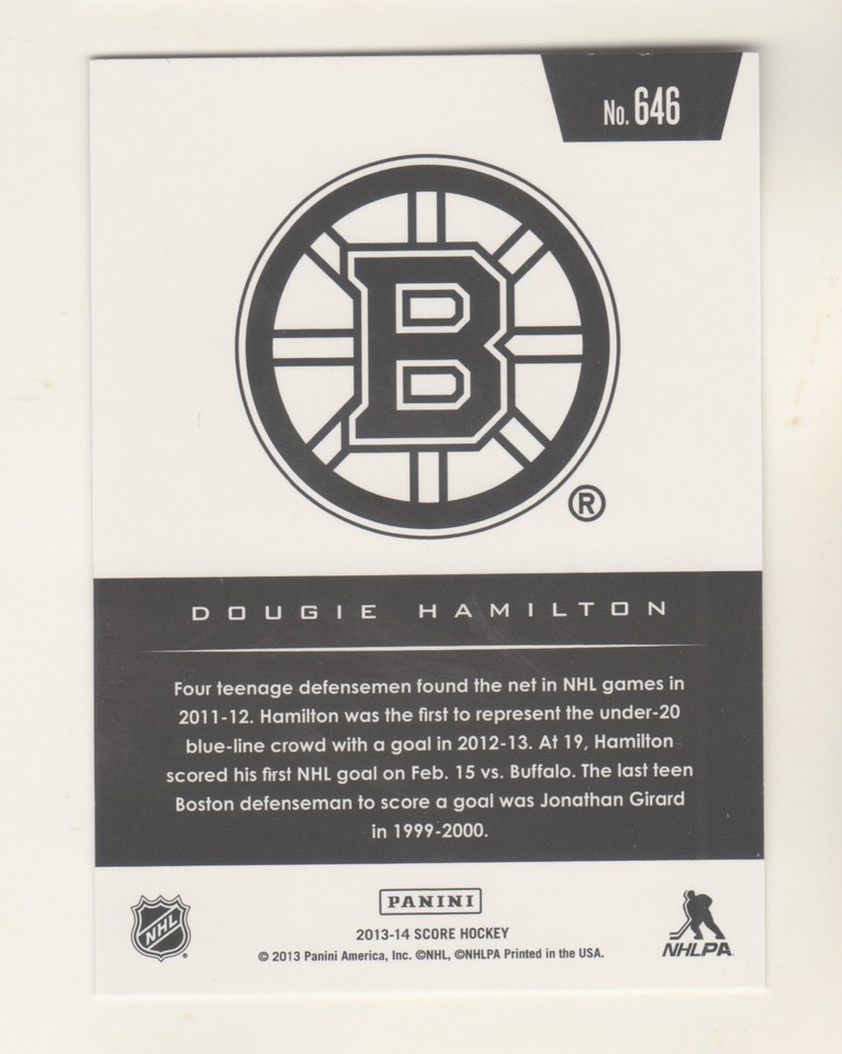 2013-14 Score HOT ROOKIES #646 DOUGIE HAMILTON RC ROOKIE New Jersey ...