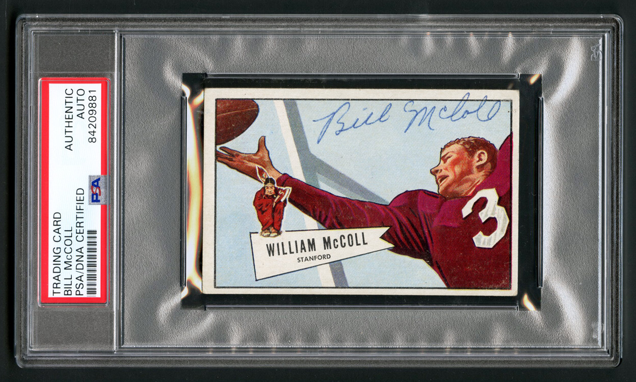 1952 BOWMAN LARGE #60 BILL McCOLL SIGNED AUTOGRAPHED PSA/DNA AUTHENTIC ...
