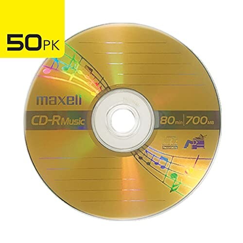Maxell 625156 - CDR80MU50PK 80-Minute Music CD-Rs (50-ct Spindle) (Red ...