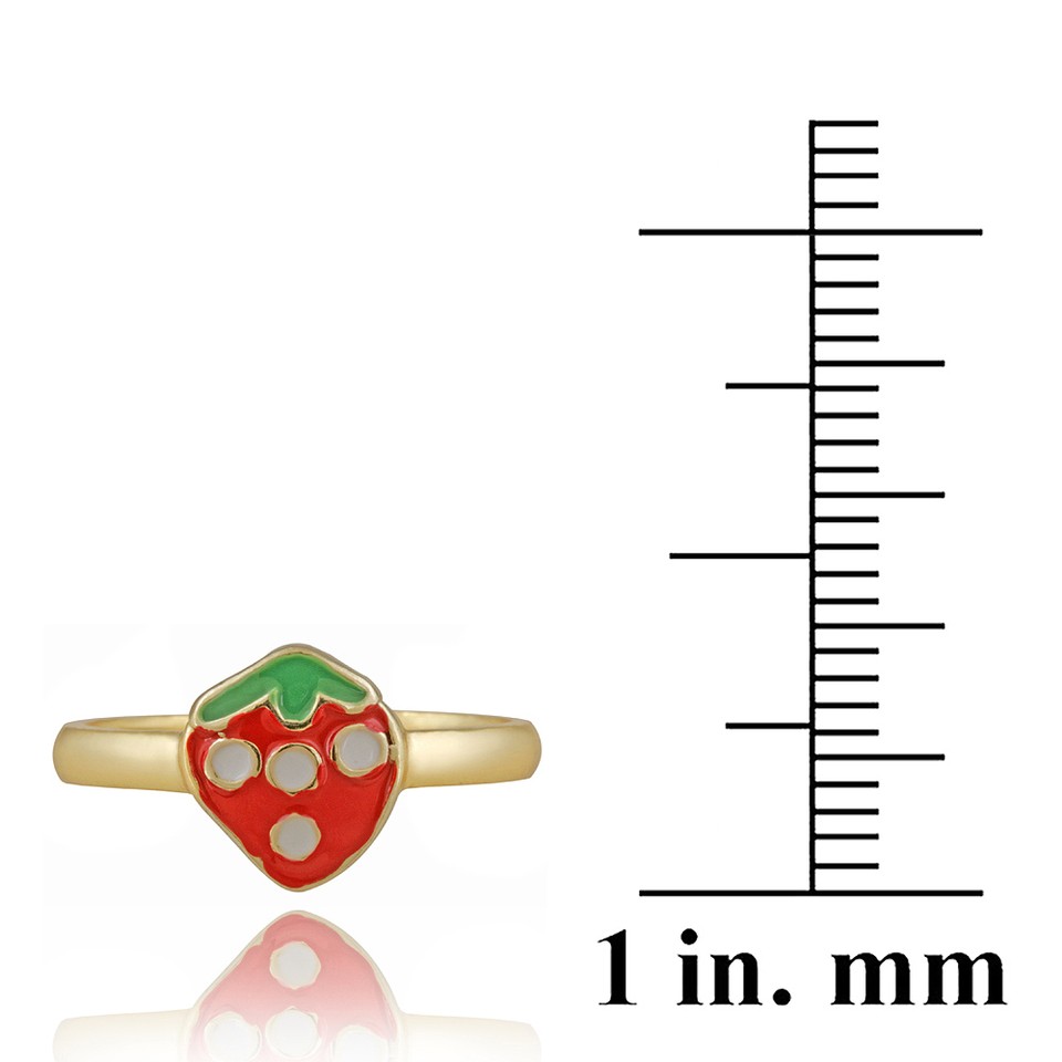 Gold over 925 Silver Strawberry Enamel Toe Ring | eBay