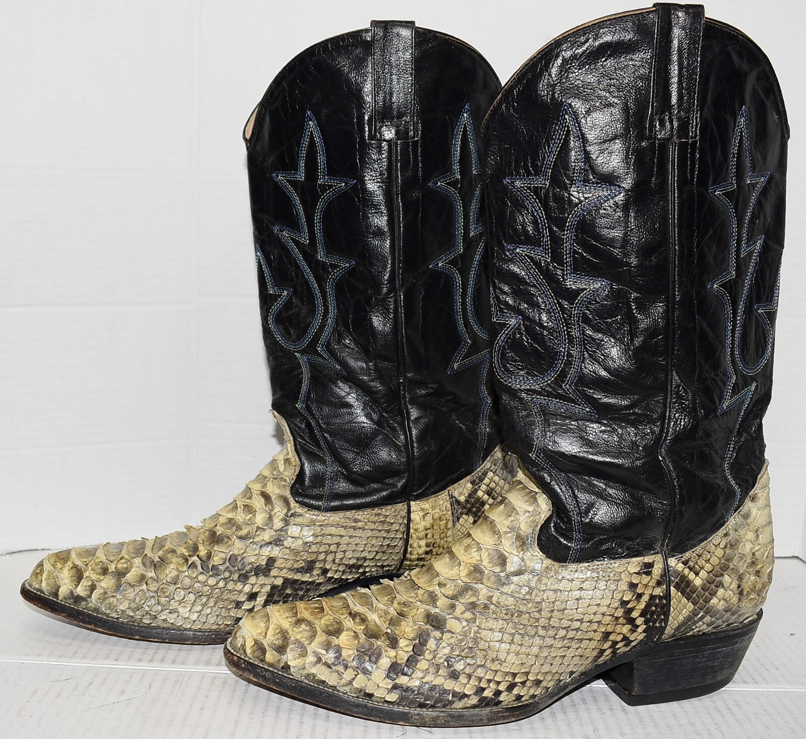 Botas 6 Hermanos Python Snake Skin Leather Western Cowboy Boots Mens Sz ...