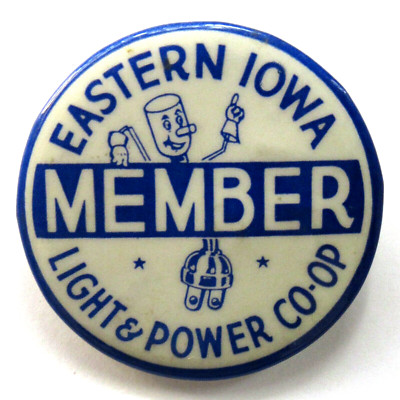 EASTERN IOWA LIGHT & POWER CO-OP Member 1.75" pinback button yy | eBay