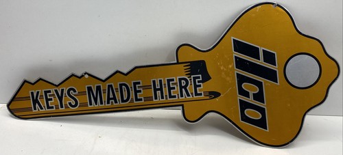 2-SIDE ILCO KEYS MADE HERE Hardware Store Display Advertising Figural ...