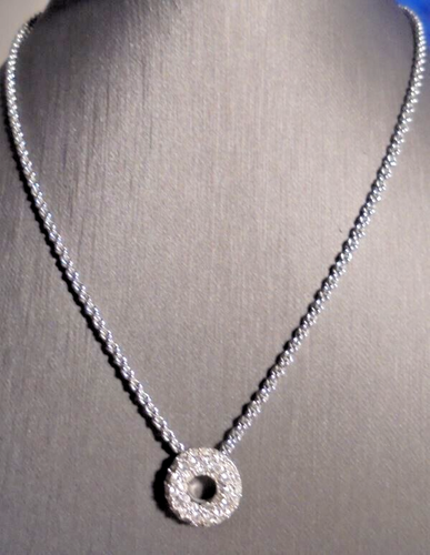 Swarovski (Swan Logo) Silver Rhodium Crystal Encrusted 16" Circle ...