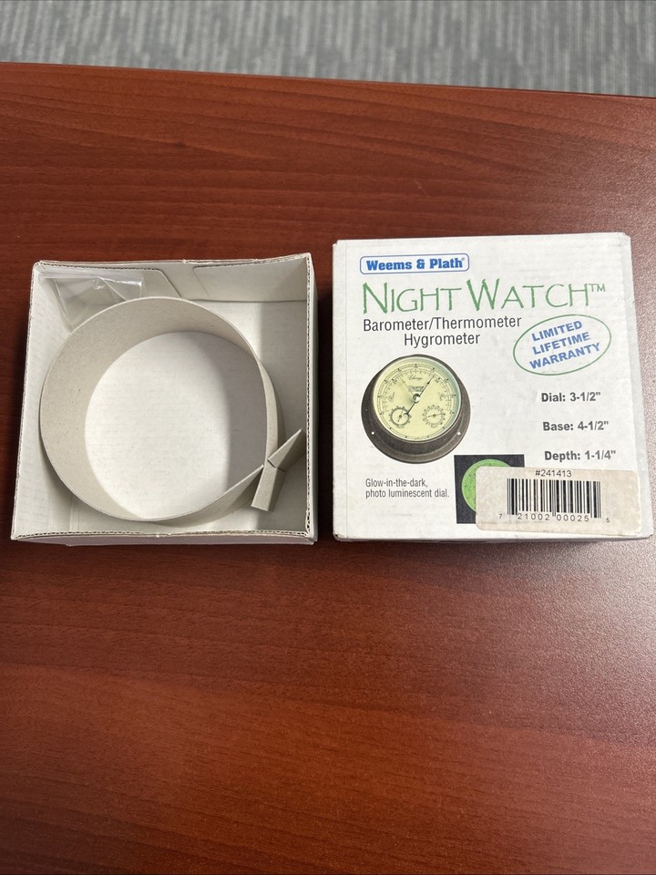 NOS Weems & Plath Night Watch Barometer/Thermometer/Hygrometer Glow In ...