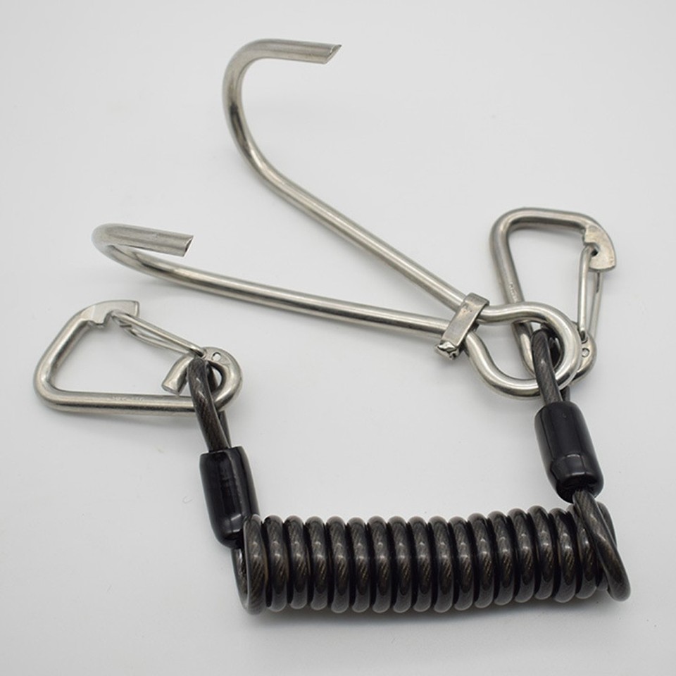 2X(Scuba Reef Stainless SteelHook Diving Reef Hook with Spiral Coil3540 ...