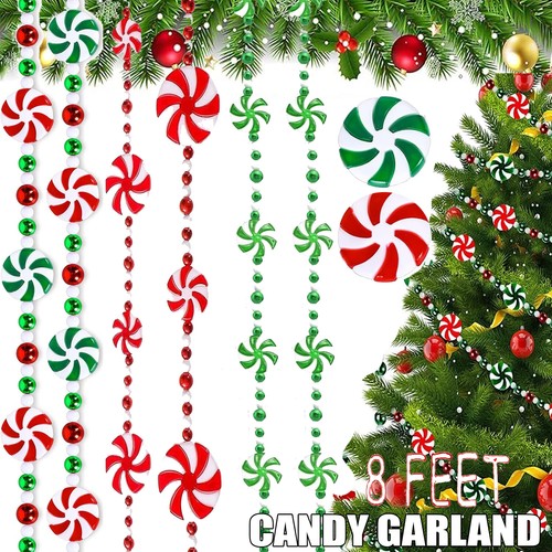 Candy Christmas Garland Peppermint Candy Ornament xmas Tree Decoration ...