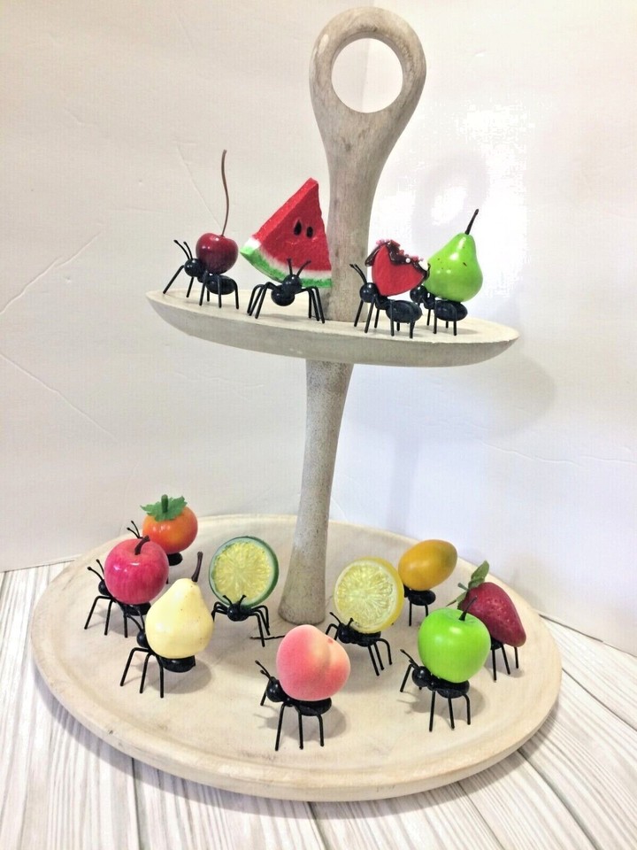 Cute ANTS Carrying FRUITS Summer BBQ Picnic 4th of July Tiered Tray ...