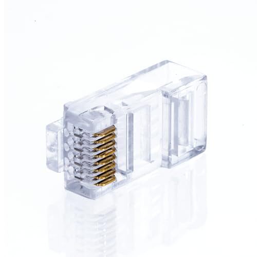 Cat5e RJ45 Ends UTP Connector Network Crimp Plug for Solid Strand Cable ...