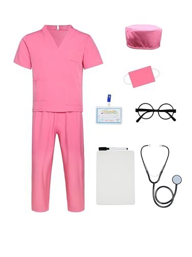 Doctor Costume for Kids - Doctor Scrubs Set and Role Play Kit, 4-5T/120 ...