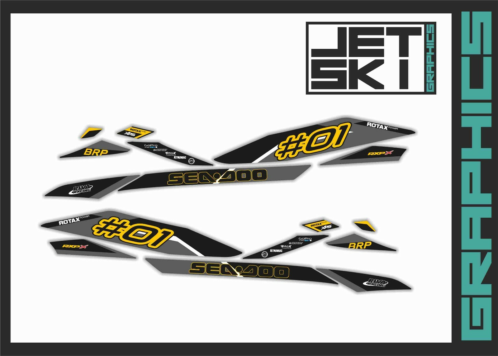 SEADOO RXP RXPX 300 2021 graphics kit decals stickers set vinyl wrap ...